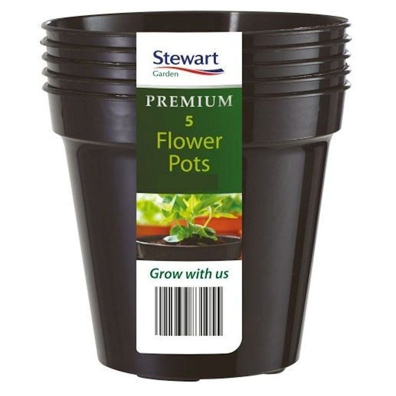 Flower Pot Multi Packs Black 5In - Thirsk Garden Centre