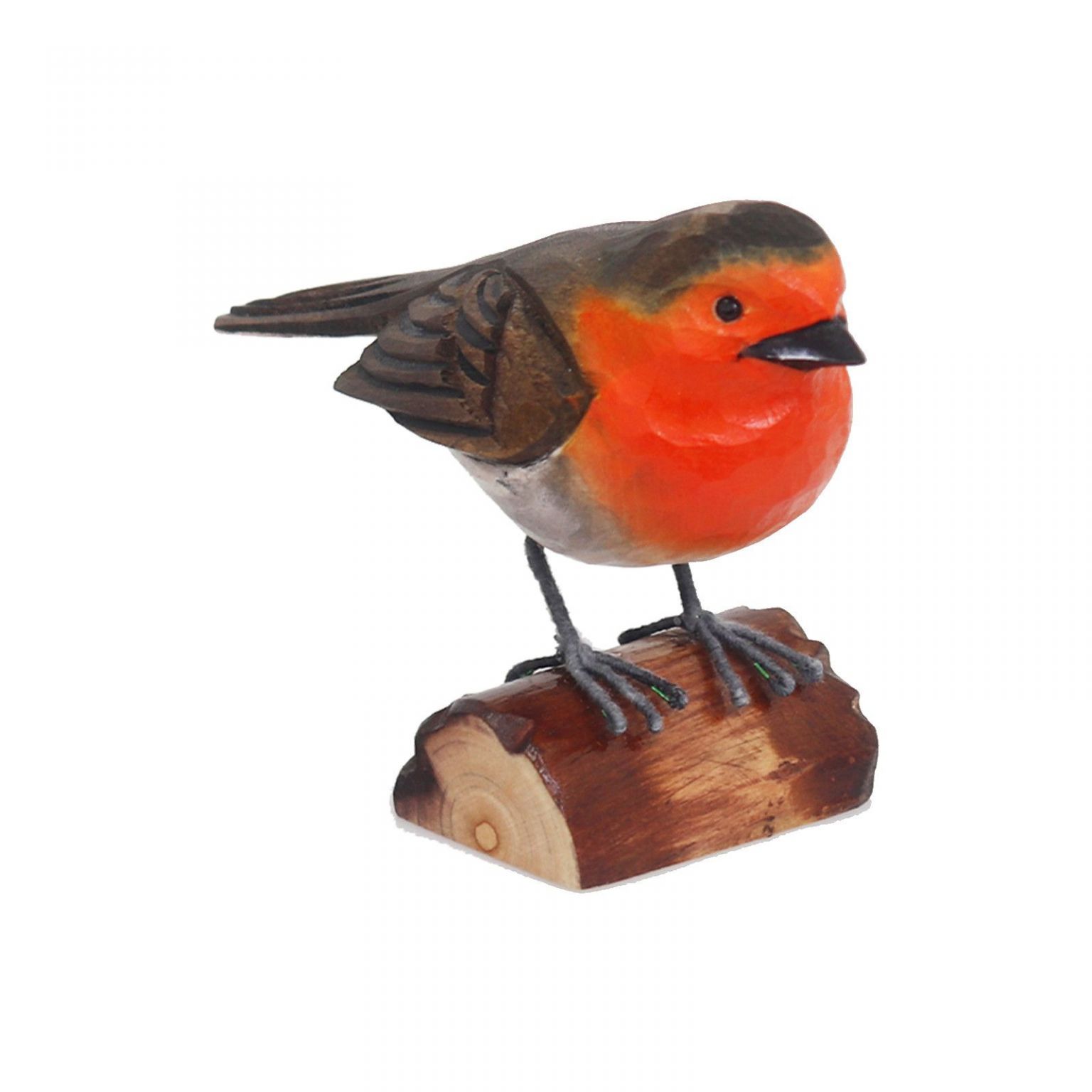 Rspb Hand Crafted Wooden Robin - Thirsk Garden Centre