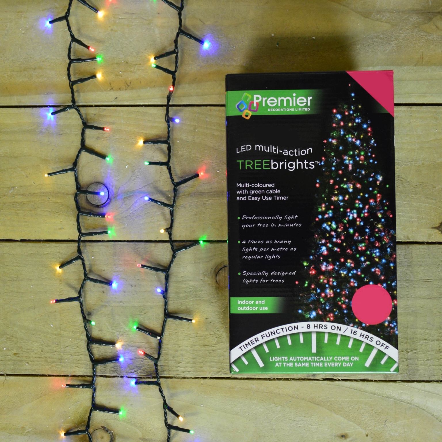 LED TREE BRIGHTS 1500 MULTI W/TIMER - Thirsk Garden Centre