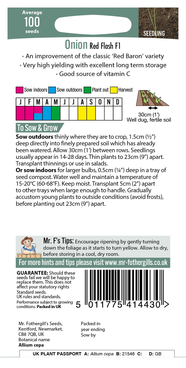UK/FO-ONION Red Flash F1 - Thirsk Garden Centre